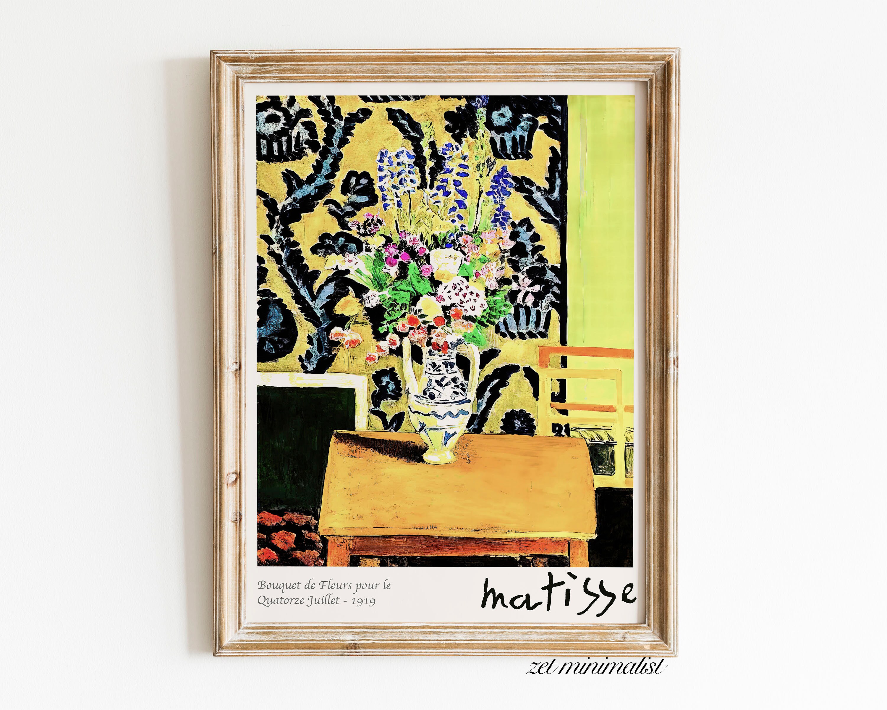 Henri Matisse Flowers in Vase Botanical Painting Print - Etsy