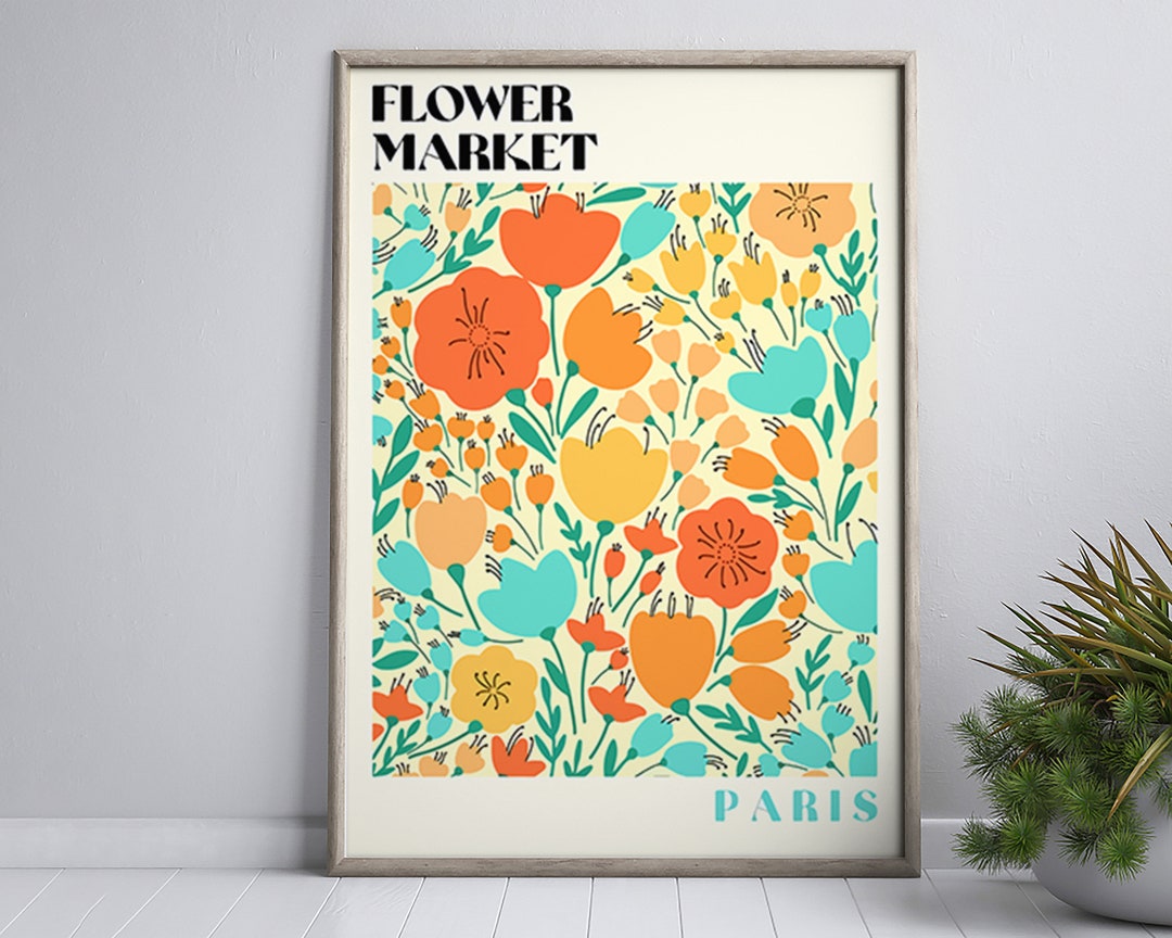 Flower Market Print Paris Flower Market Prints Digital - Etsy
