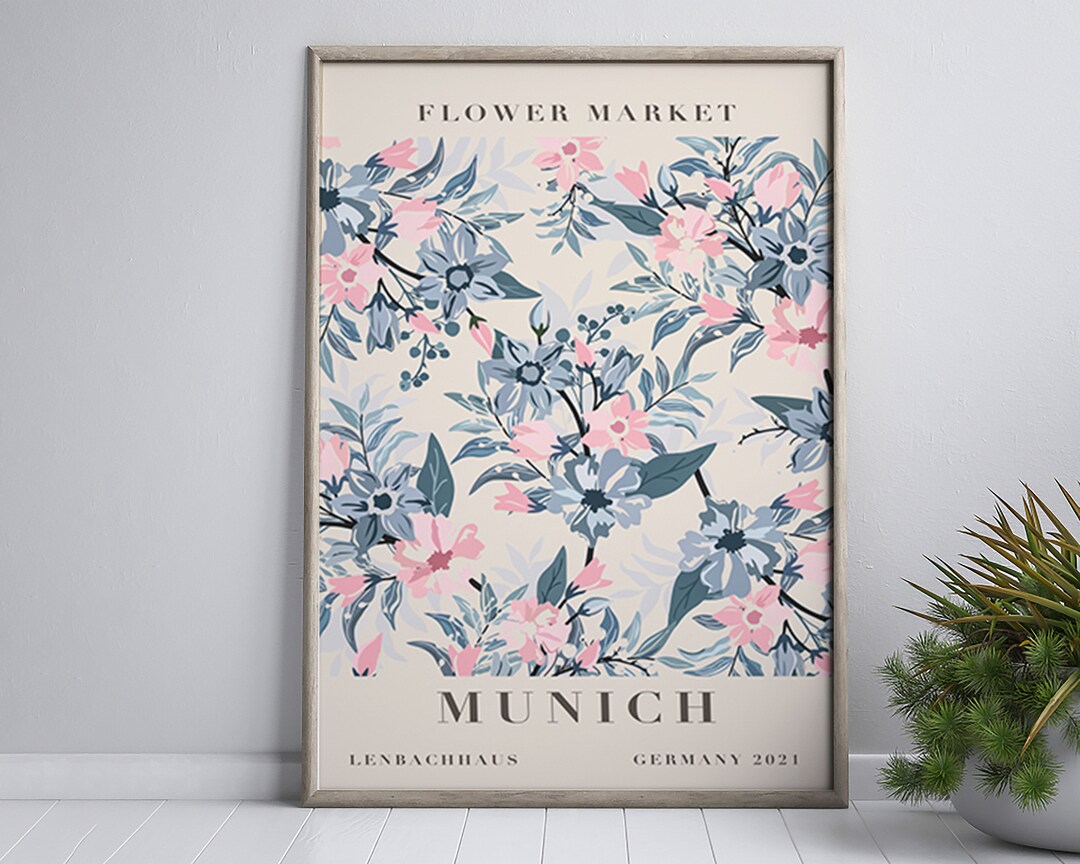 Flower Market Print Munich Poster Germany Travel Art Print - Etsy