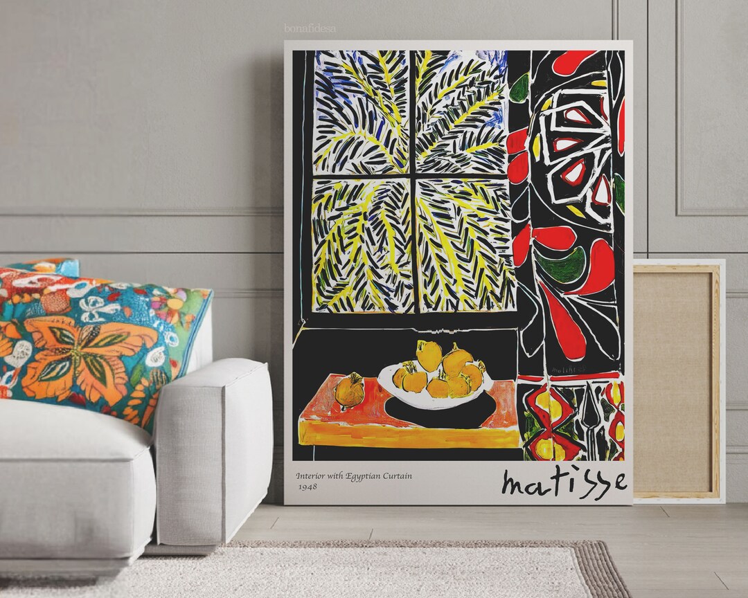 Henri Matisse,interior With Egyptian Curtain 1948,vintage,retro ...