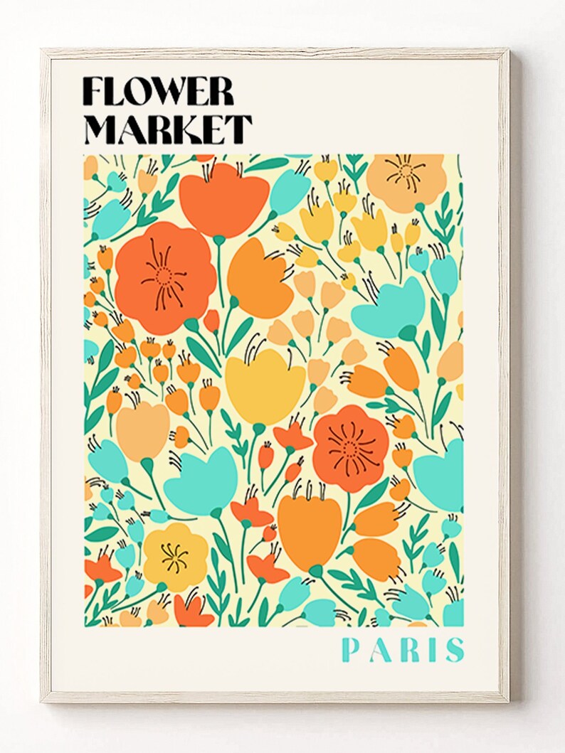 Flower Market Print Paris Flower Market Prints Digital - Etsy