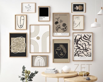 Modern Gallery Wall Set of 10 Boho Bundle Print Set, Gallery Wall Print ...
