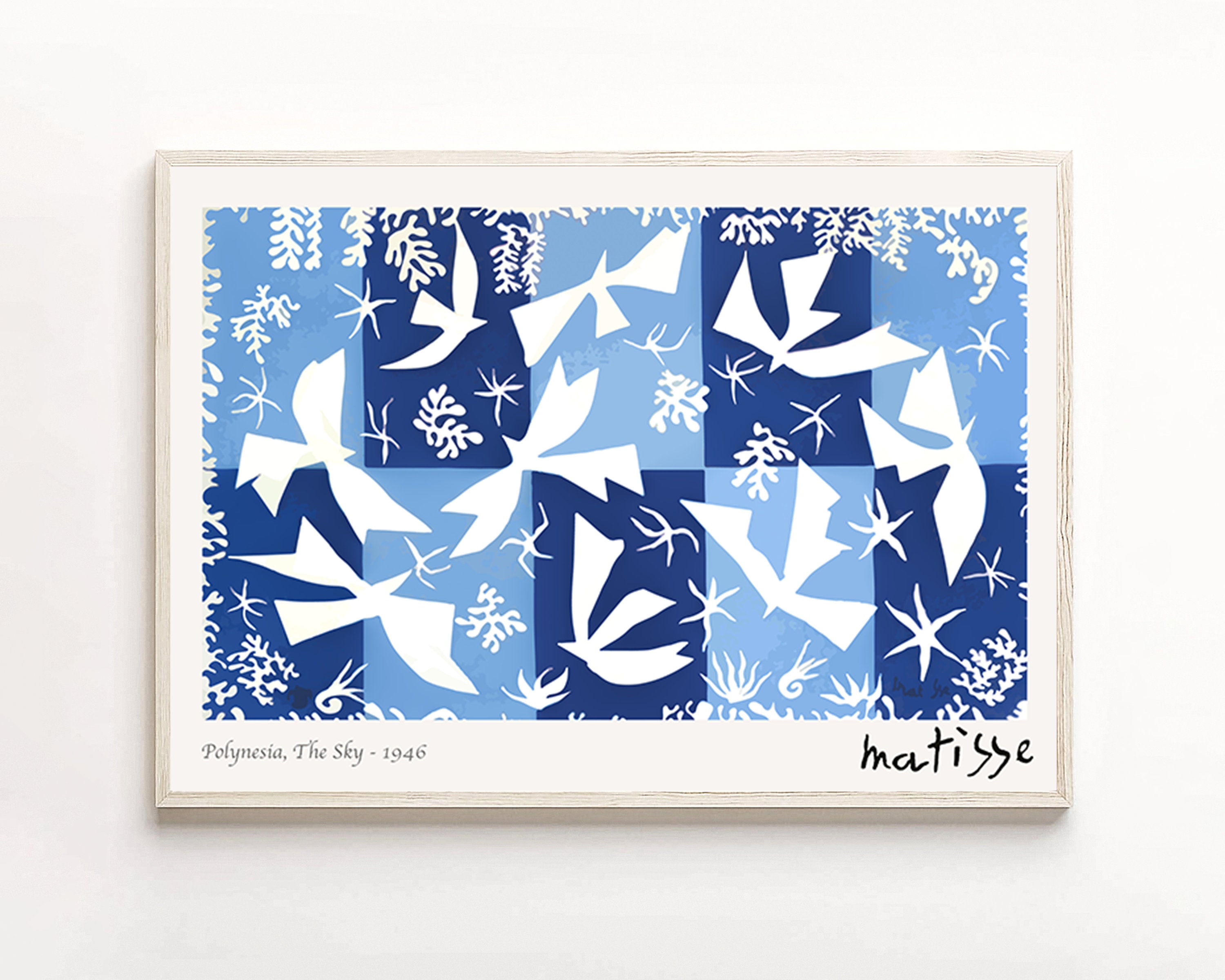 Home & Living Wall Decor Wall Hangings Blue Henri Matisse Abstract ...