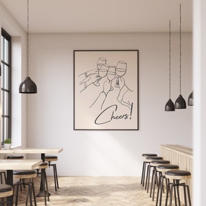 Cheers Print Bar Cart Wall Decor Cheers Sign Cheers Printable Wall Art Bar Cart Accessories Bar ...