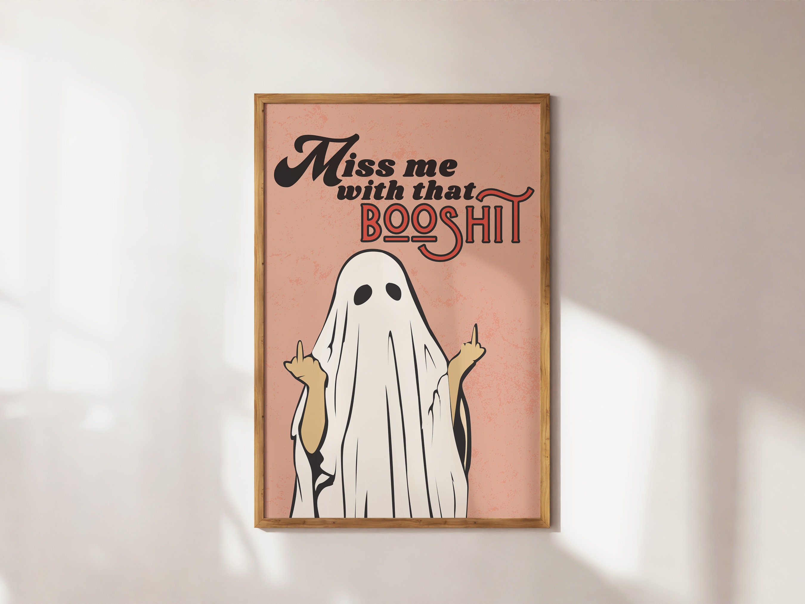 Miss Me With That Booshit Halloween Print, Funny Halloween Sign, Pink ...