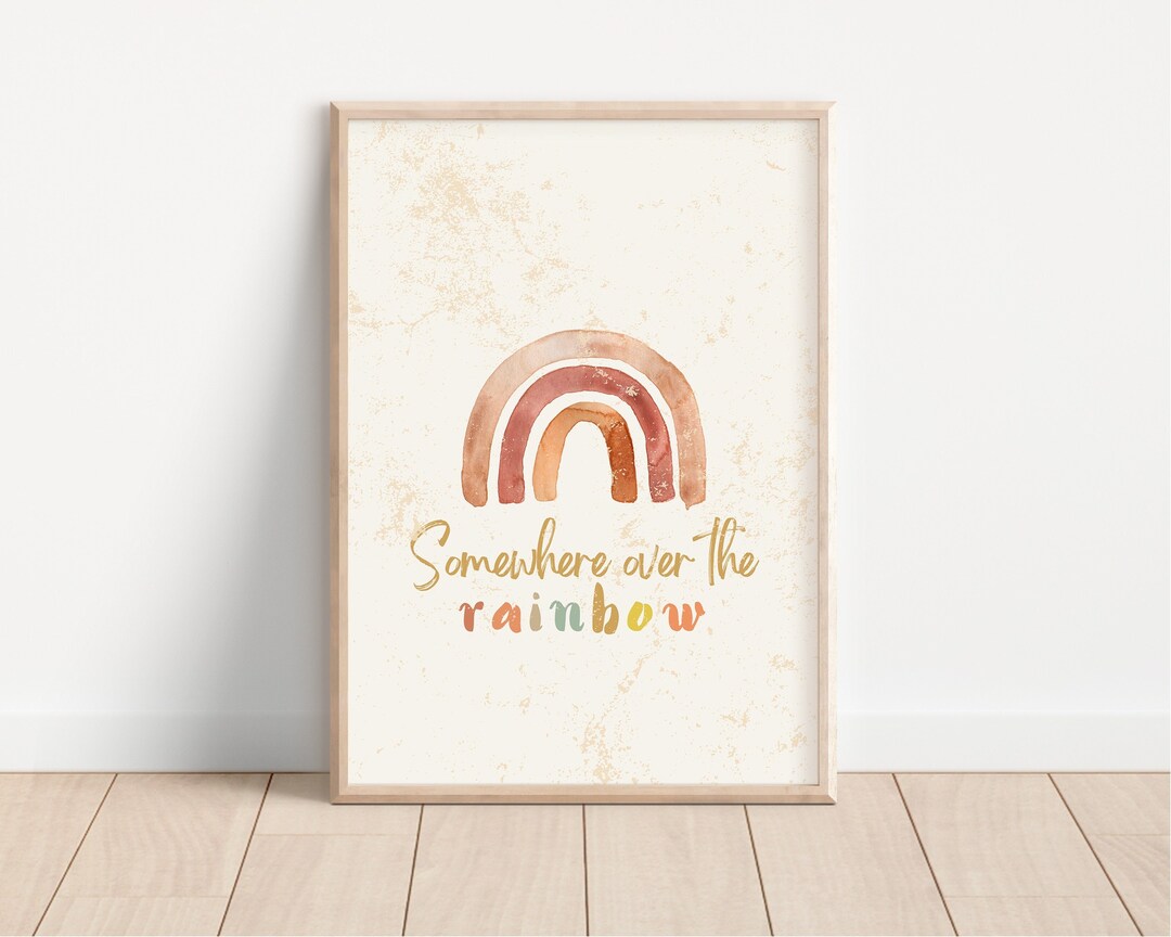 Somewhere Over the Rainbow | Printable Nursery Wall Art | Pink Wall Art ...