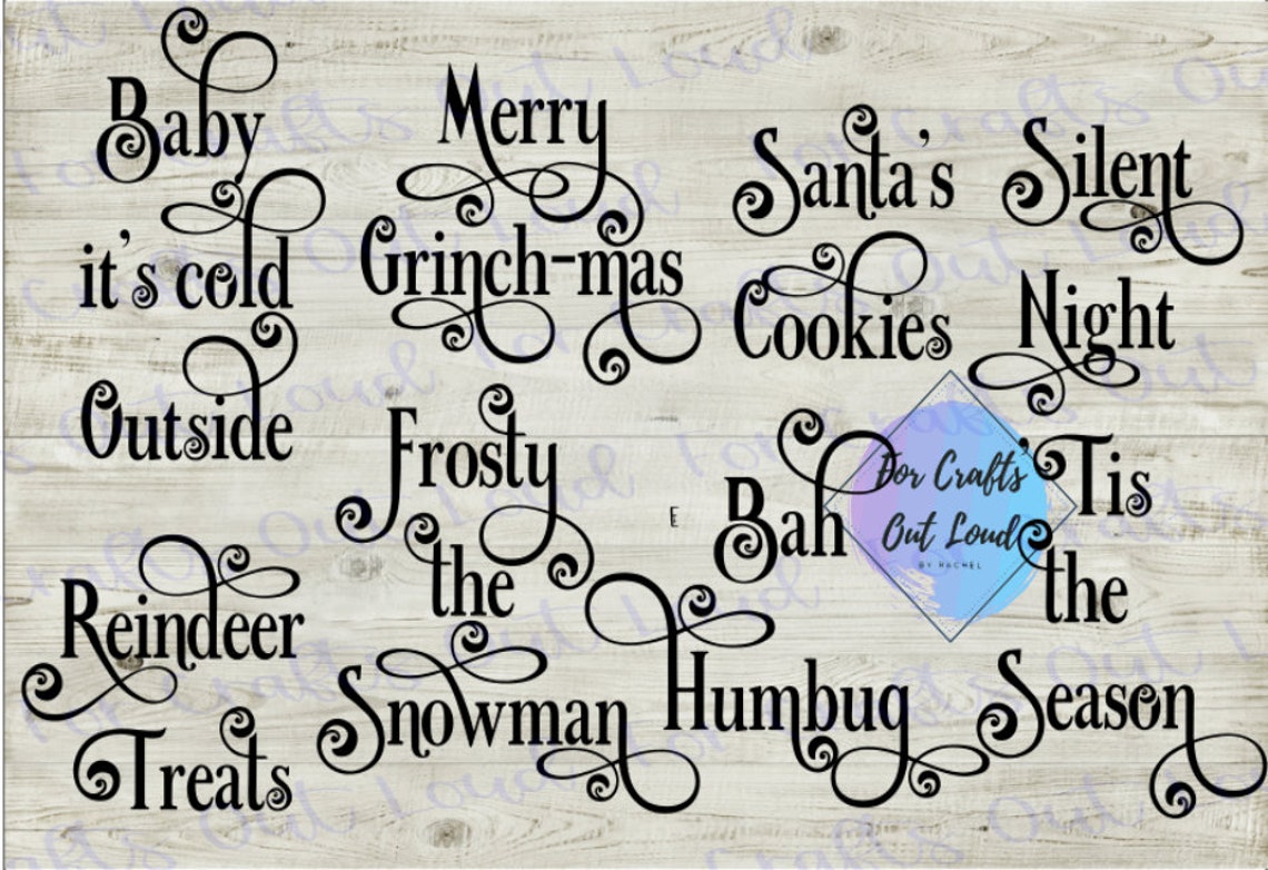 Christmas Word / Phrase / Saying SVG Holiday Bundle - Etsy