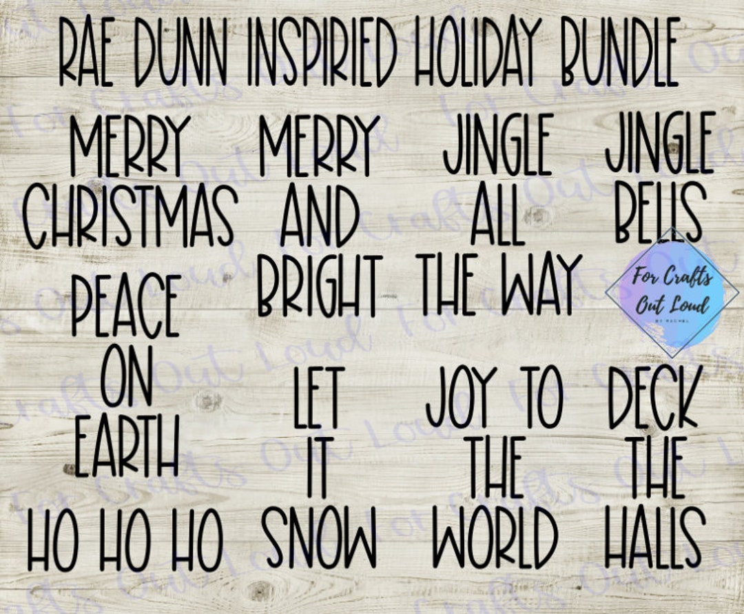 Holiday & Christmas Word / Phrase / Sayings SVG Bundle / Rae Dunn ...