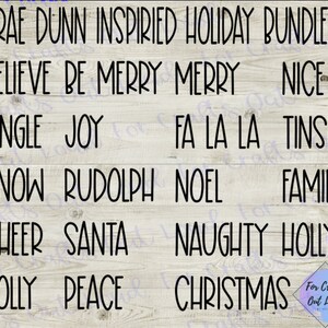 Holiday & Christmas Word / Phrase / Sayings SVG Bundle / Rae Dunn ...
