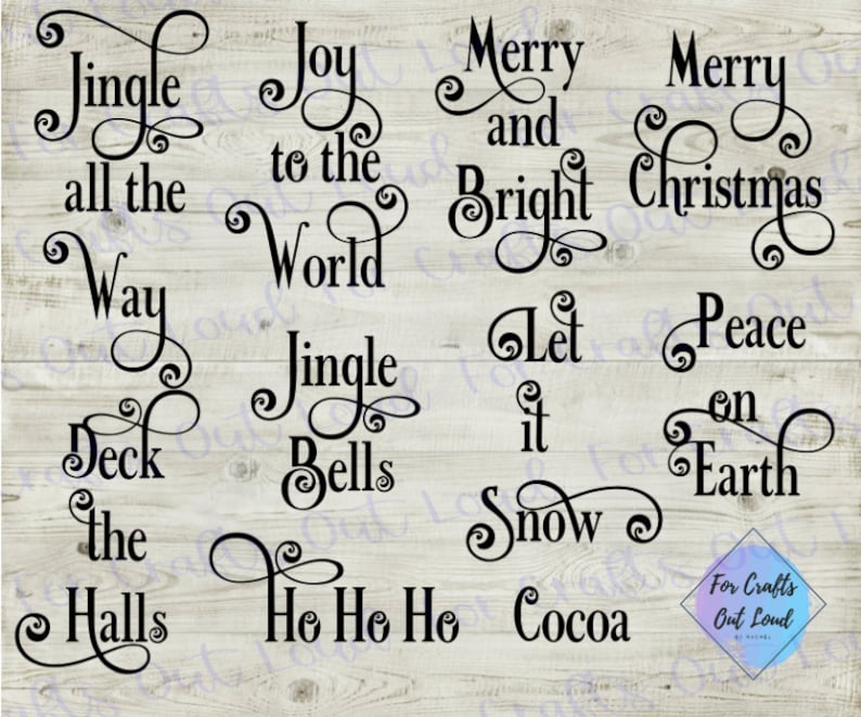 Christmas Word / Phrase / Saying SVG Holiday Bundle - Etsy