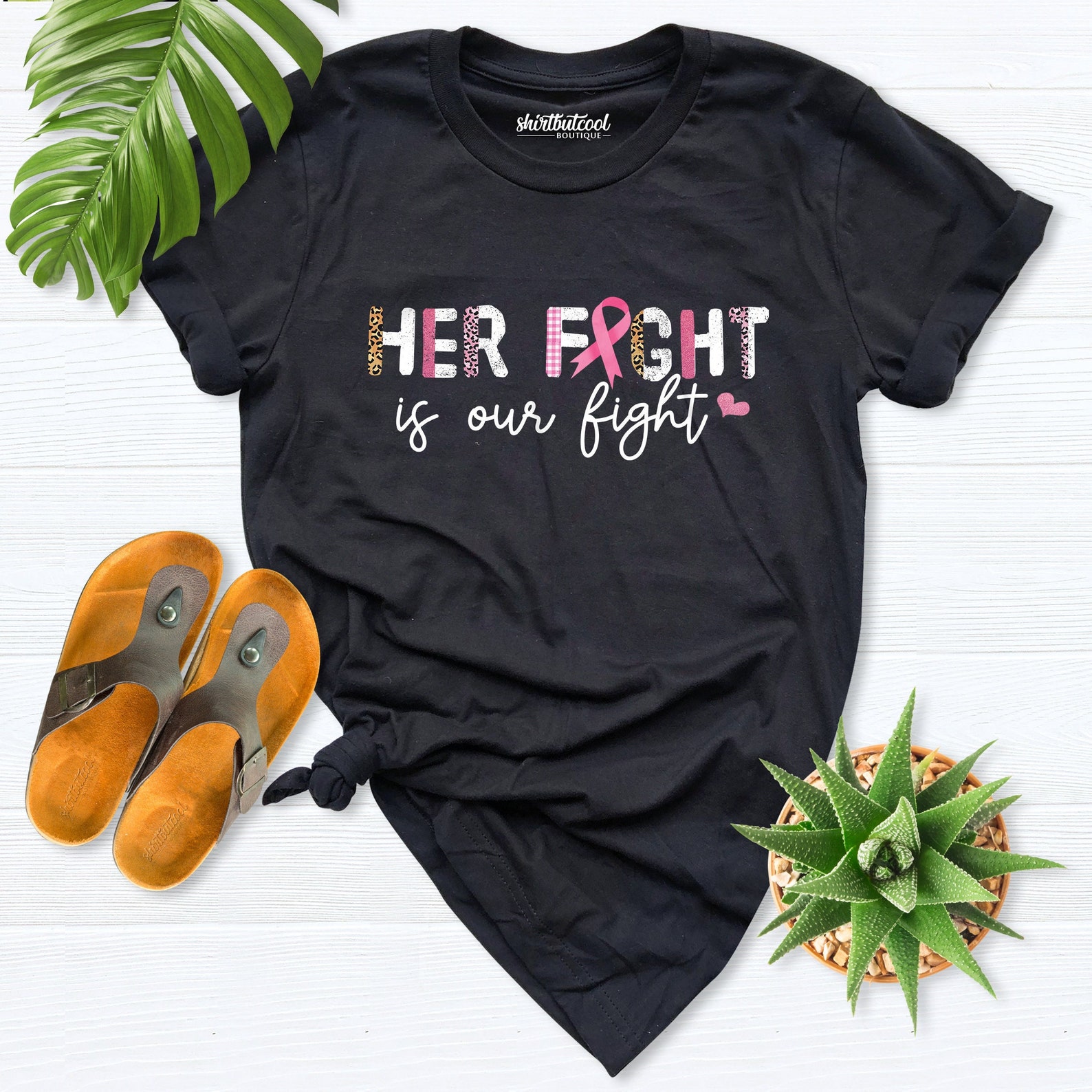Her Fight is Our Fight Shirt, Breast Cancer Awareness Shirt, Breast ...