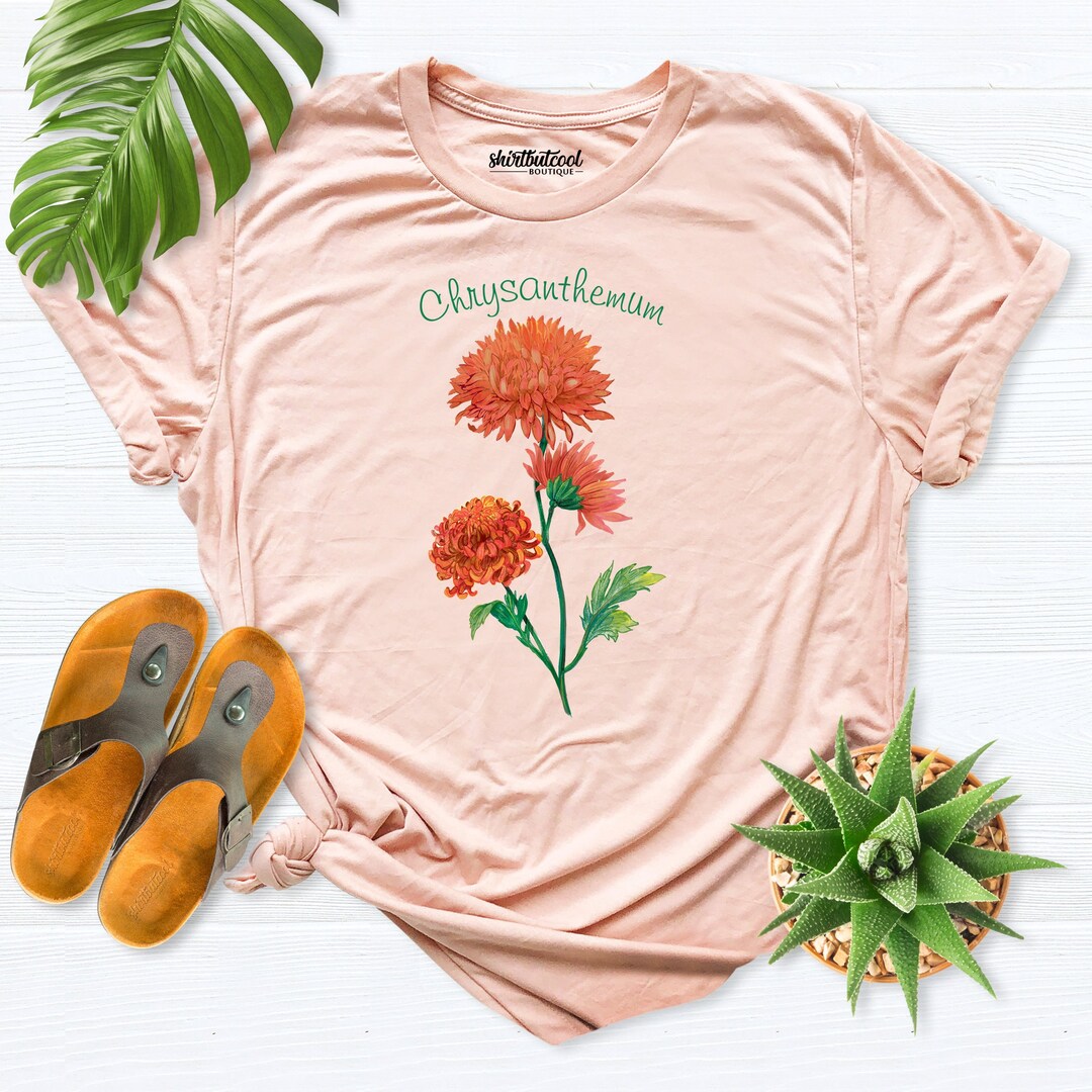 Chrysanthemum Shirt, November Birthday Flower Shirt, Birthday Month ...