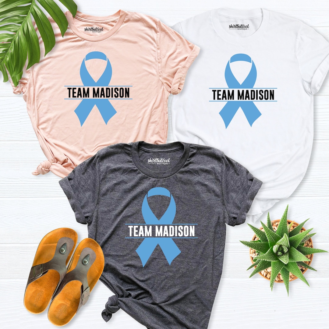 Custom Prostate Cancer Shirt, Light Blue Ribbon Shirt, Prostate Cancer ...
