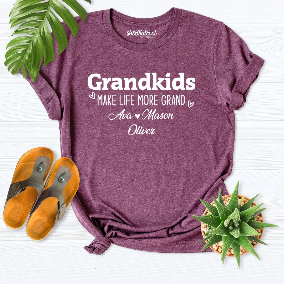 Personalized Grandma Shirt, Grandparents Shirt, Grandkids Name Gift ...