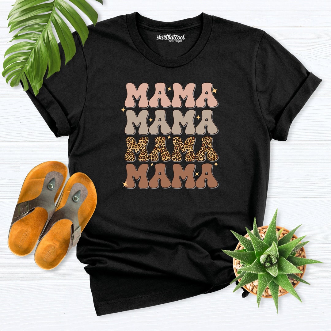 Retro Groovy Mama Shirt, Leopard Mama Shirt, Mothers Day Shirt, Mama T ...