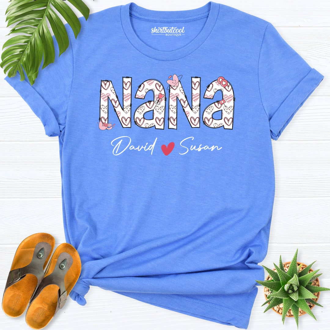 Nana With Kids Name Shirt, Christmas Nana Tees, Cute Nana Shirt, Nana ...