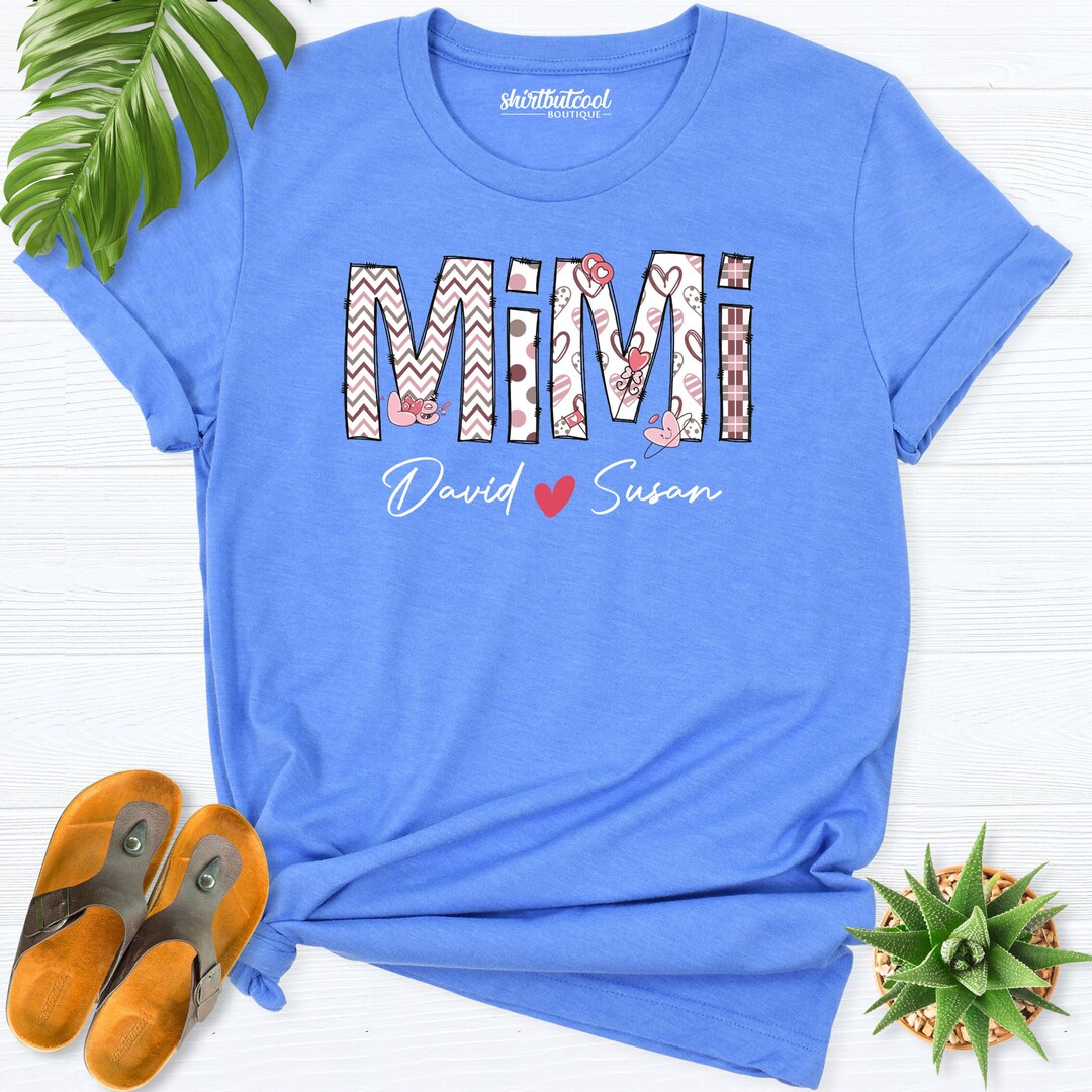 Mimi Shirt With Kids Names, Grandma Shirt, Custom Mimi Gifts, Mothers ...