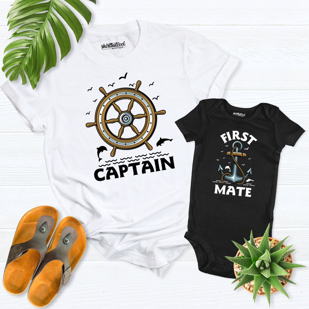 Captain and First Mate Shirt, Dad and Baby Outfit, Couple Matching ...