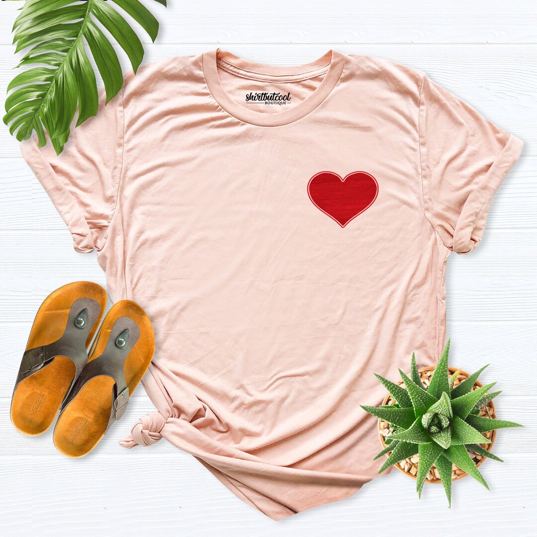 Pocket Size Red Heart Shirt, Heart Tee Shirt, Valentine's Day Shirt ...