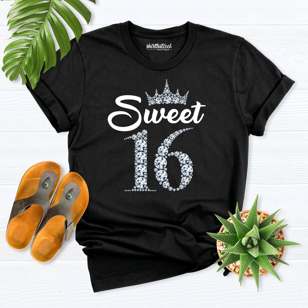 Sweet Sixteen Shirt, 16th Birthday Shirts, Custom Birthday Tshirts ...