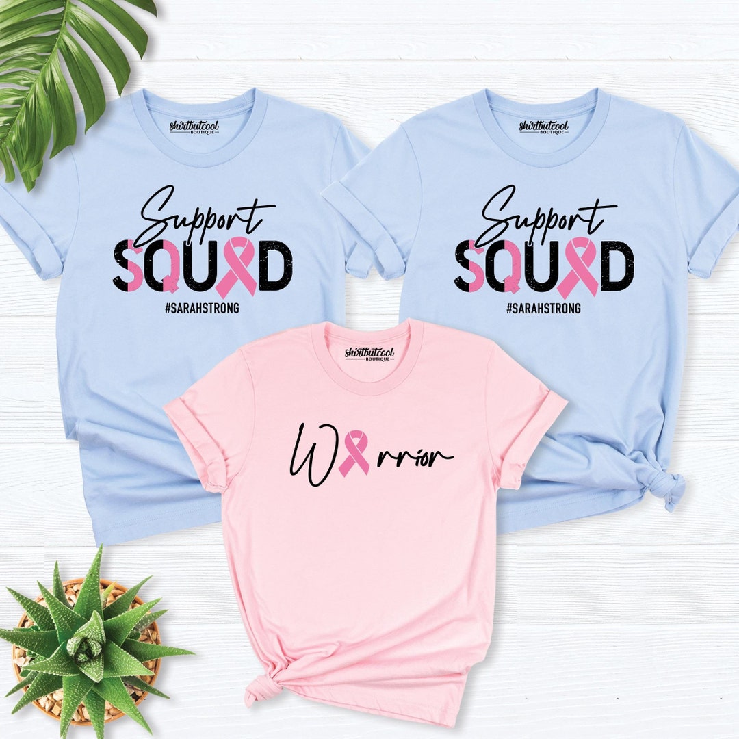 Breast Cancer Support Squad Shirt,pink Ribbon Breast Cancer Awareness ...
