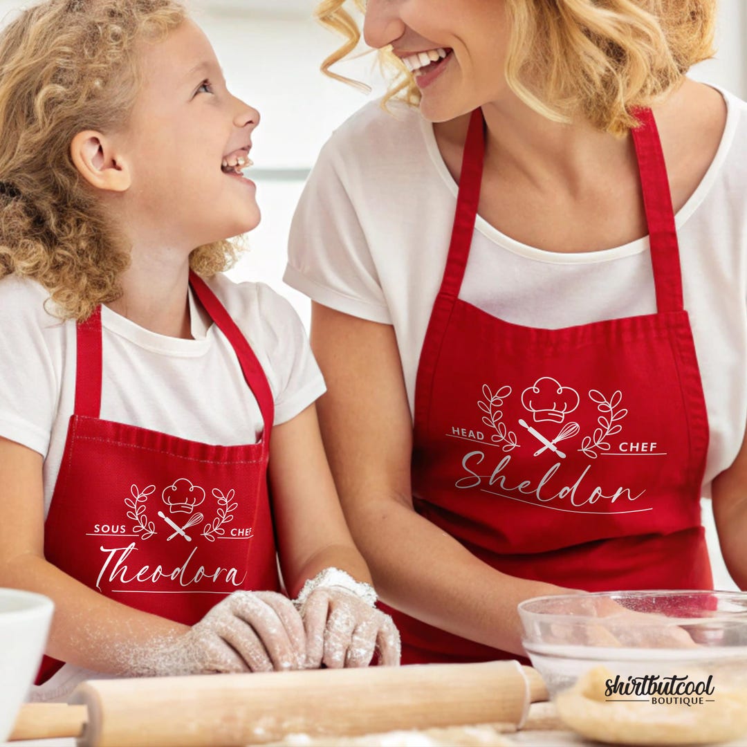 Personalized Name Apron Mom Kids, Matching Mothers Day Gift Apron ...