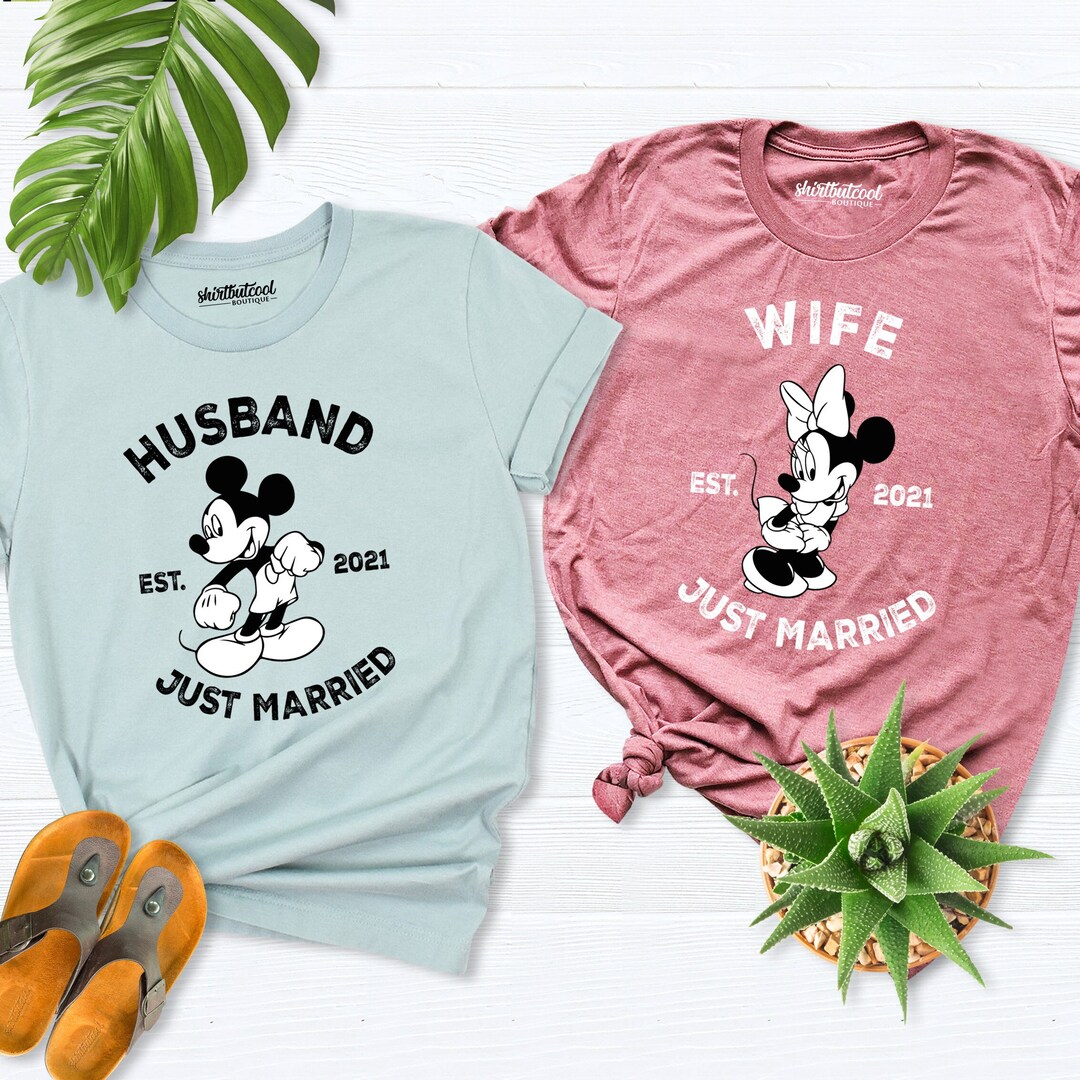 Disney Couple Shirt, Just Married Shirt, Honeymoon Disney Shirt, Bride ...