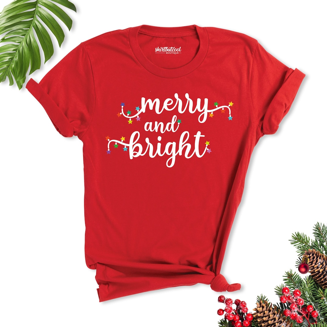 Merry Shirt,bright Shirt, Family Christmas Shirt, Christmas Light Shirt ...