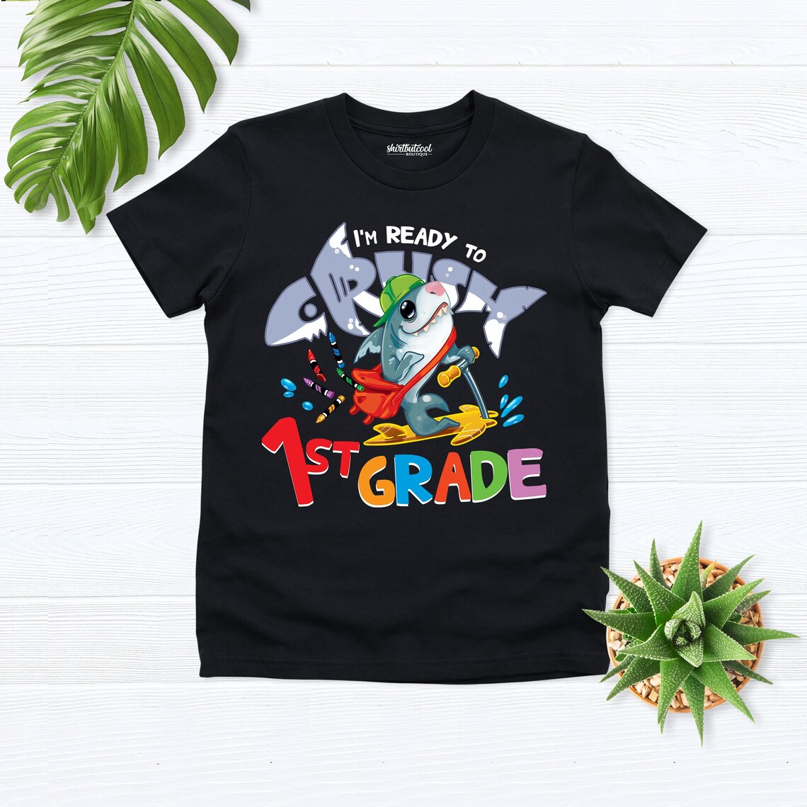 Shark First Grade Shirt, Boy School Shirt, Back to School Shirt, 1st ...
