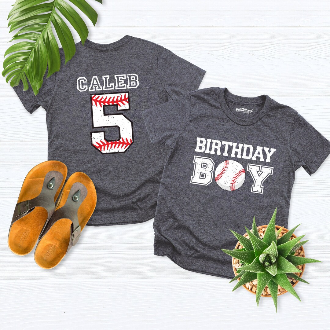 Baseball Birthday Boy Shirt, Baseball Birthday Party Shirt, Custom Age ...