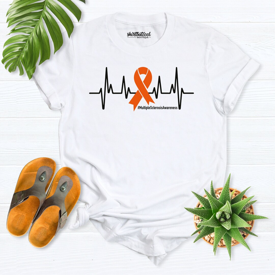 Multiple Sclerosis Awareness Shirt, Orange Ribbon Shirt, Multiple ...