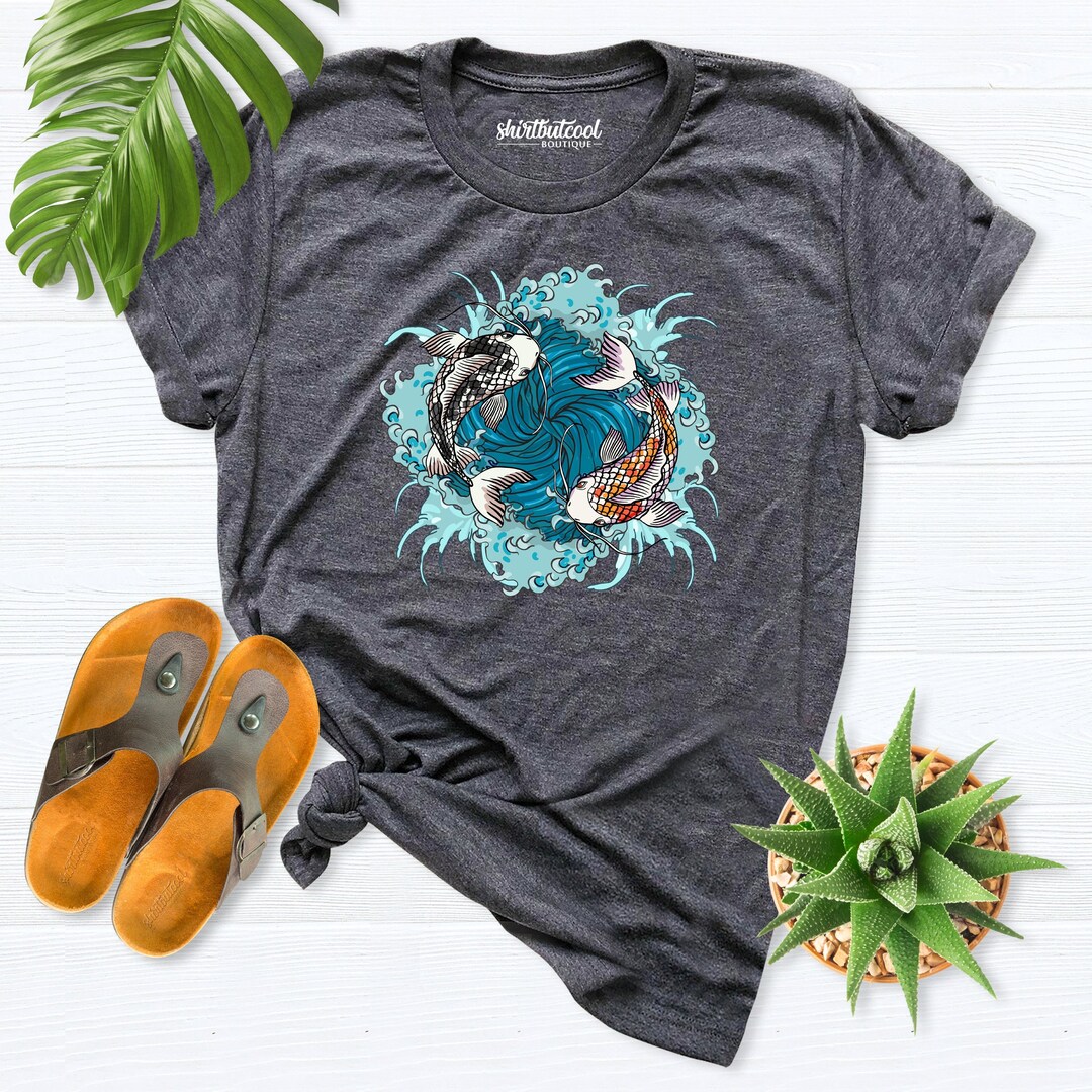 Koi Fish Shirts, Japanese Tshirt, Fishing Shirt, Animal Lover Gift Tee ...