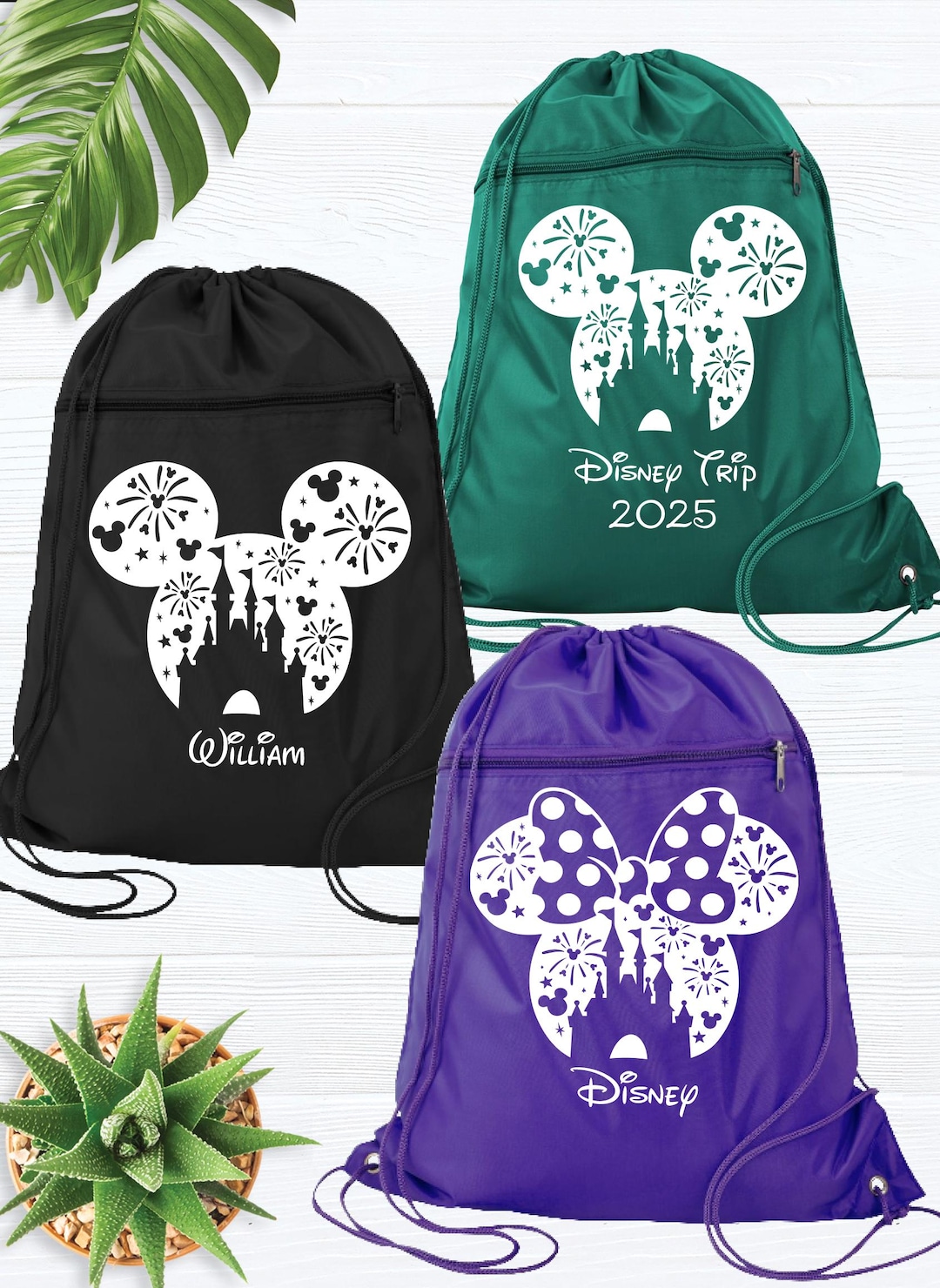 Mickey Drawstring Bags, Disney Trip Drawstring Bags, Minnie Drawstring ...