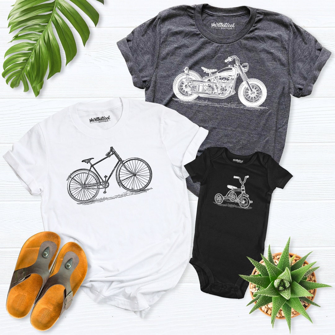 Daddy and Me Bike Shirt, Dad Grandad Grandchild Shirt, Daddy Son Matching Shirt, Motorcycle ...