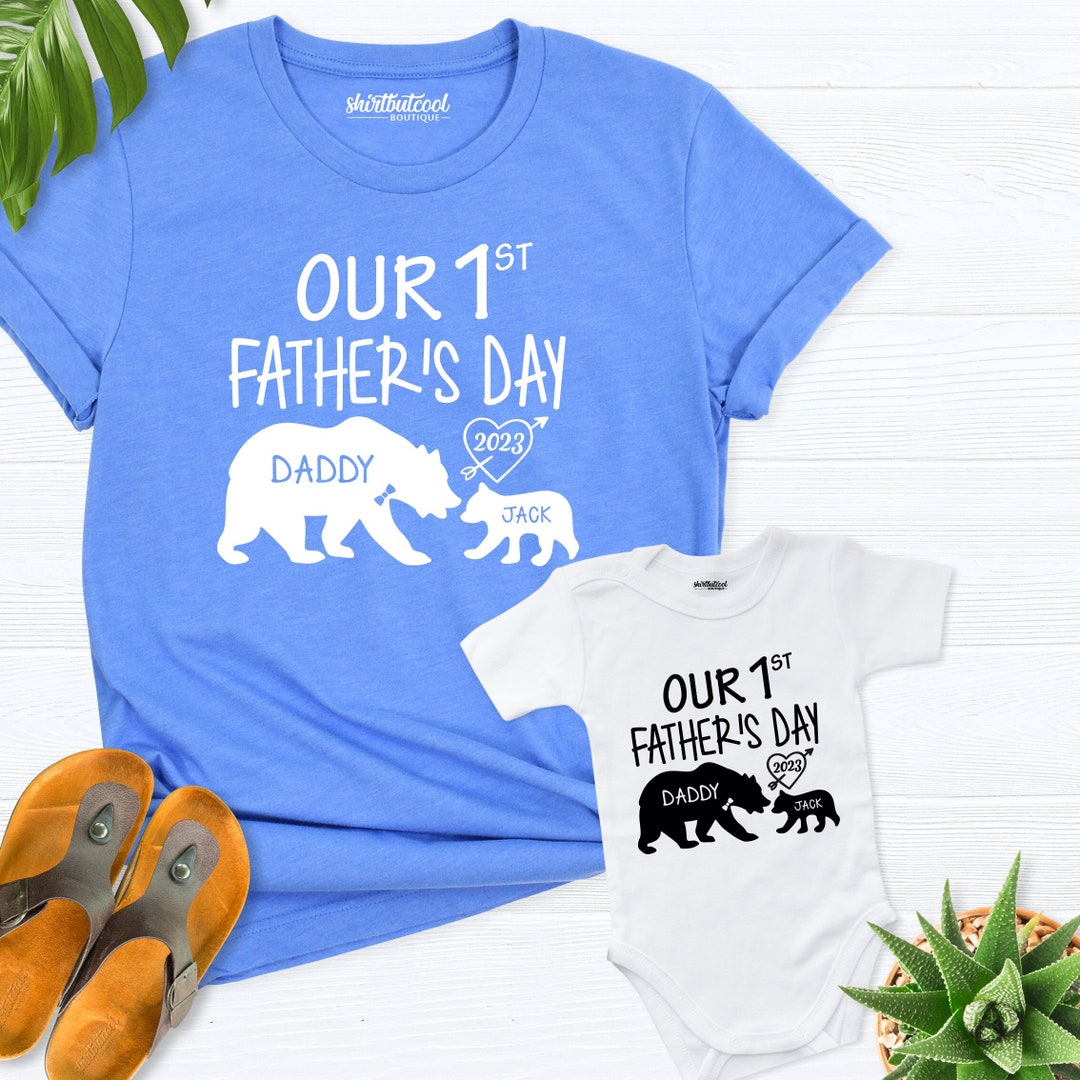 Fathers Day Gifts 2025, First Fathers Day Personalized Matching Shirts ...