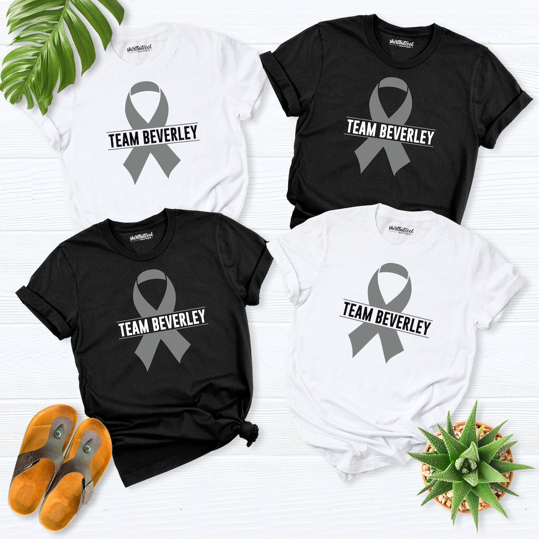Gray Ribbon Shirt, Brain Cancer Shirt, Personalized Support Team Shirt ...