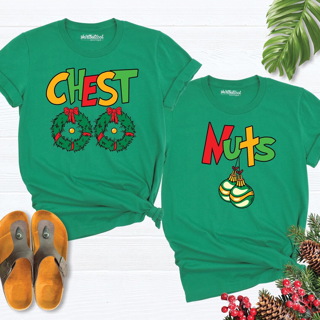 Couples Christmas Shirts, Chest Nuts Shirt, Funny Christmas Couple ...