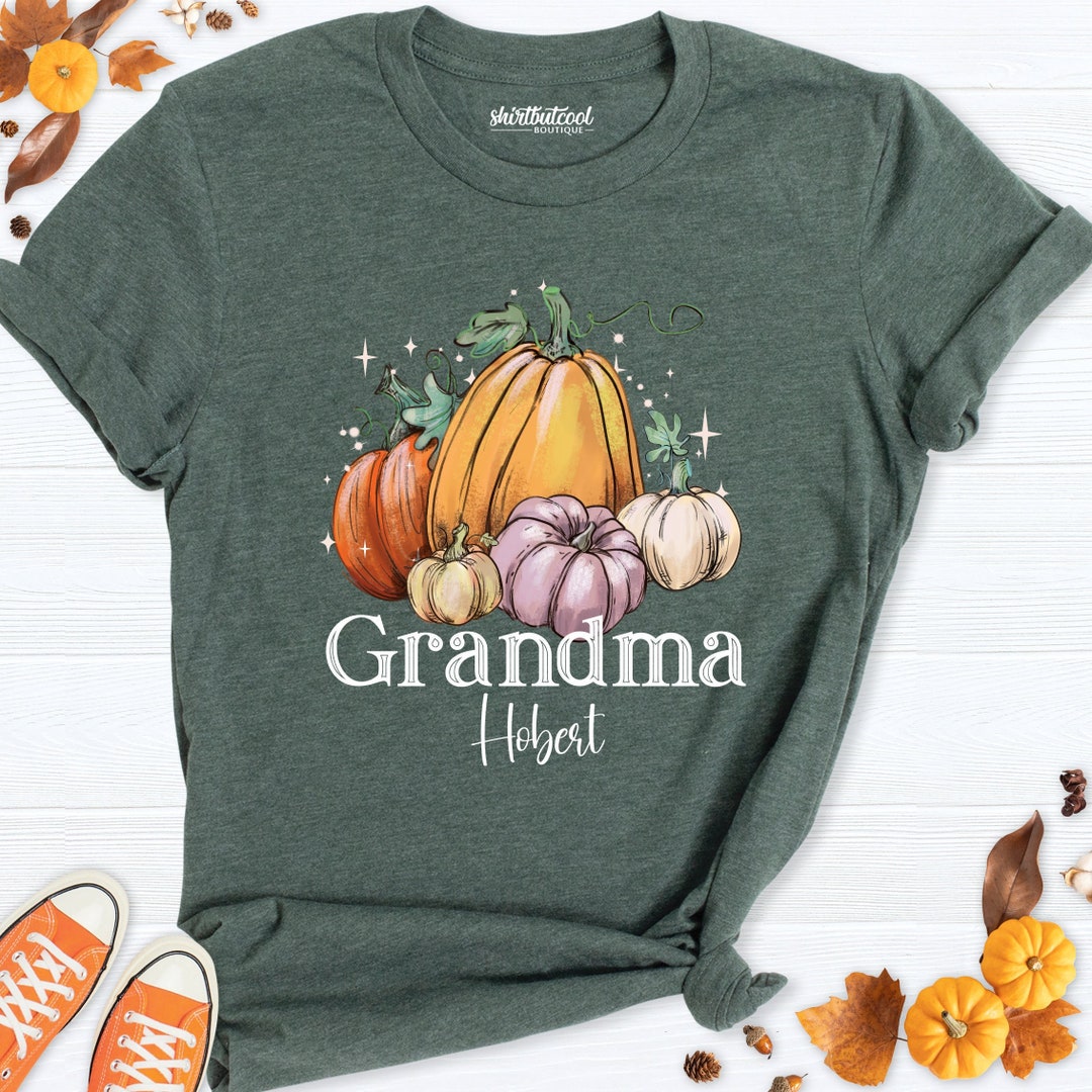 Personalized Fall Grandma Shirt, Pumpkin Shirt Nana, Grandma ...