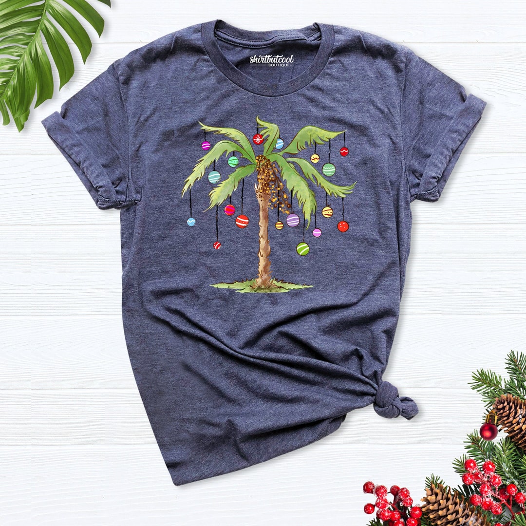 Christmas Palm Tree Shirt, Tropical Christmas Shirt, Christmas Hawaiian ...
