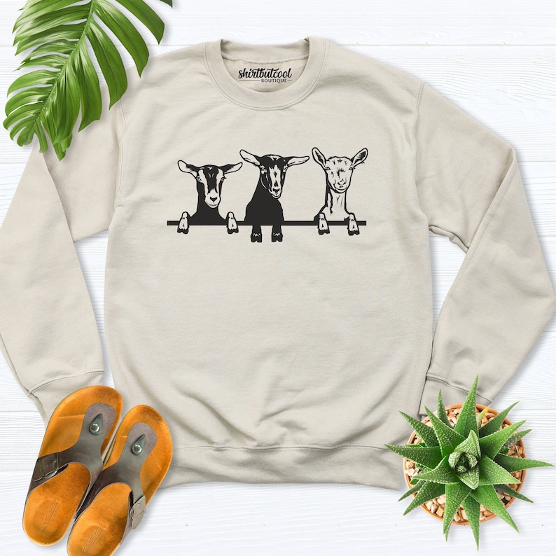 Goats Sweatshirt, Cute Goats Sweatshirt, Funny Goat Kid Sweatshirt ...