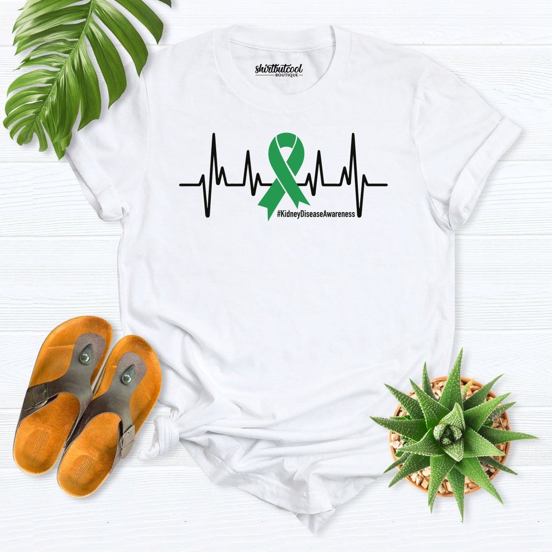 Green Ribbon Shirt, Kidney Disease Awareness Shirt, Kidney Disease ...