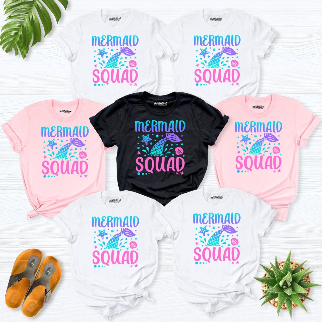 Mermaid Squad Family Shirt, Mermaid Birthday Girl Party Shirt, Daughter ...