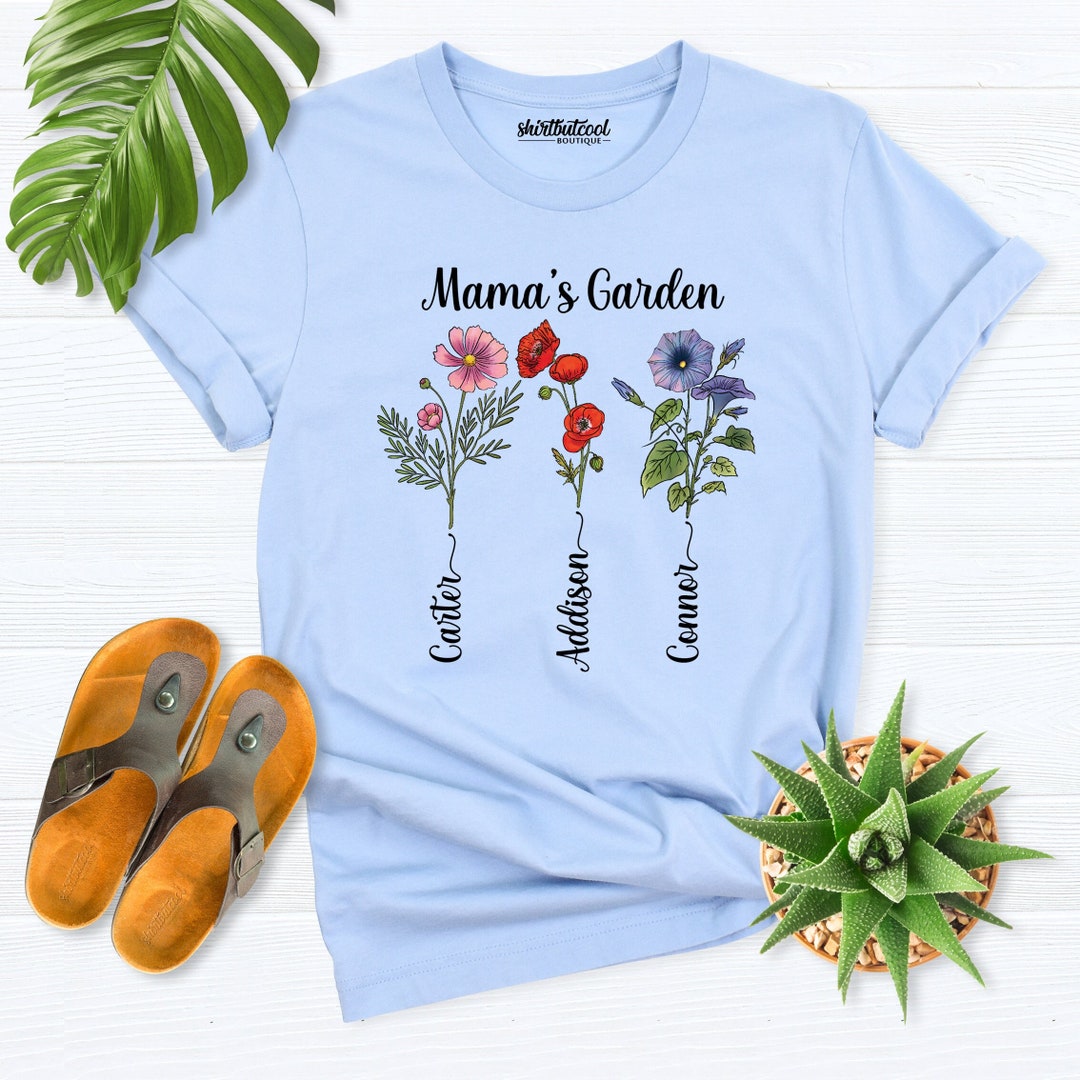 Personalized Mama Flower Birth Month Shirt With Kids Names, Mothers Day ...
