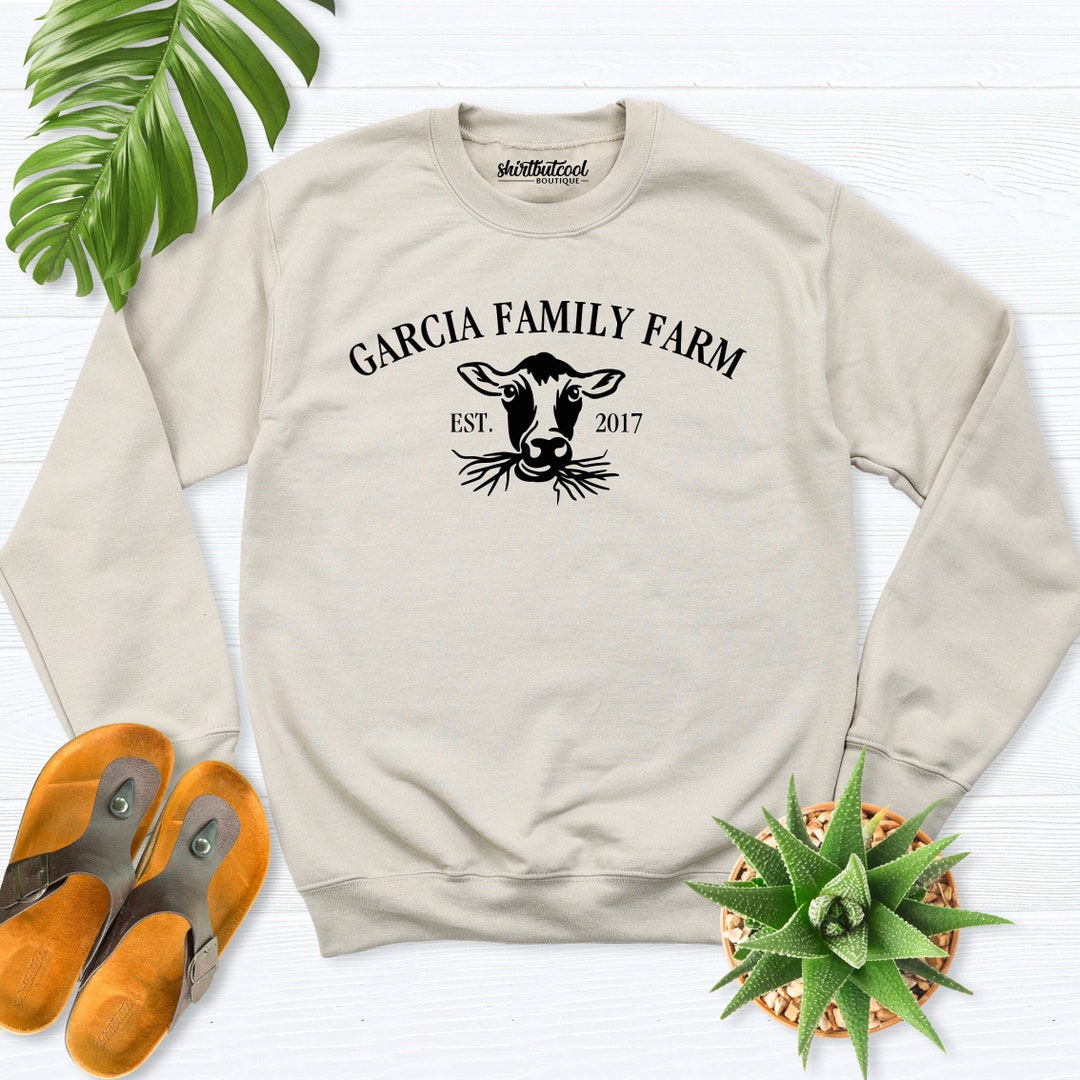 Cow Farm Custom Sweatshirt, Farm Animal Hoodie, Custom Est Farm ...