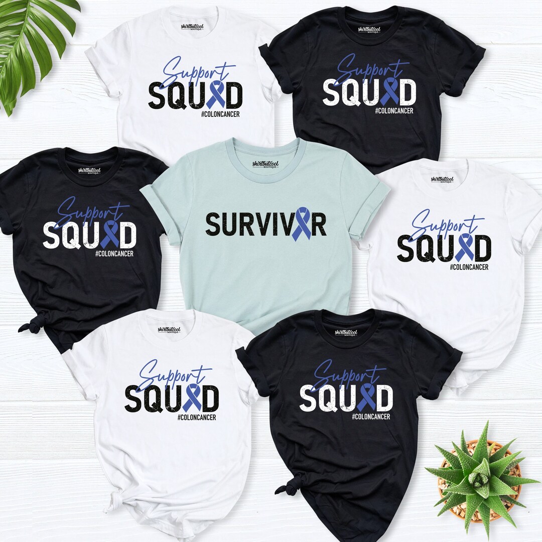 Colon Cancer Awareness Shirt, Dark Blue Ribbon Cancer Shirts, Colon ...