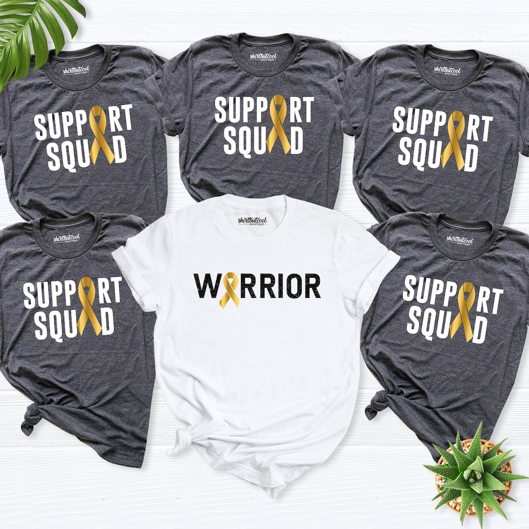 Childhood Cancer Awareness,gold Ribbon Shirt, Family Support Squad ...