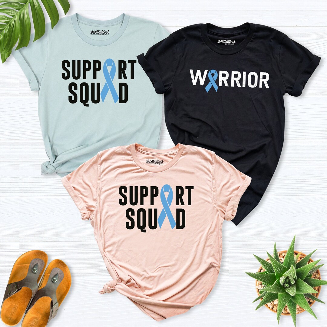 Light Blue Ribbon Shirt, Prostate Cancer Shirt, Support Squad Cancer ...
