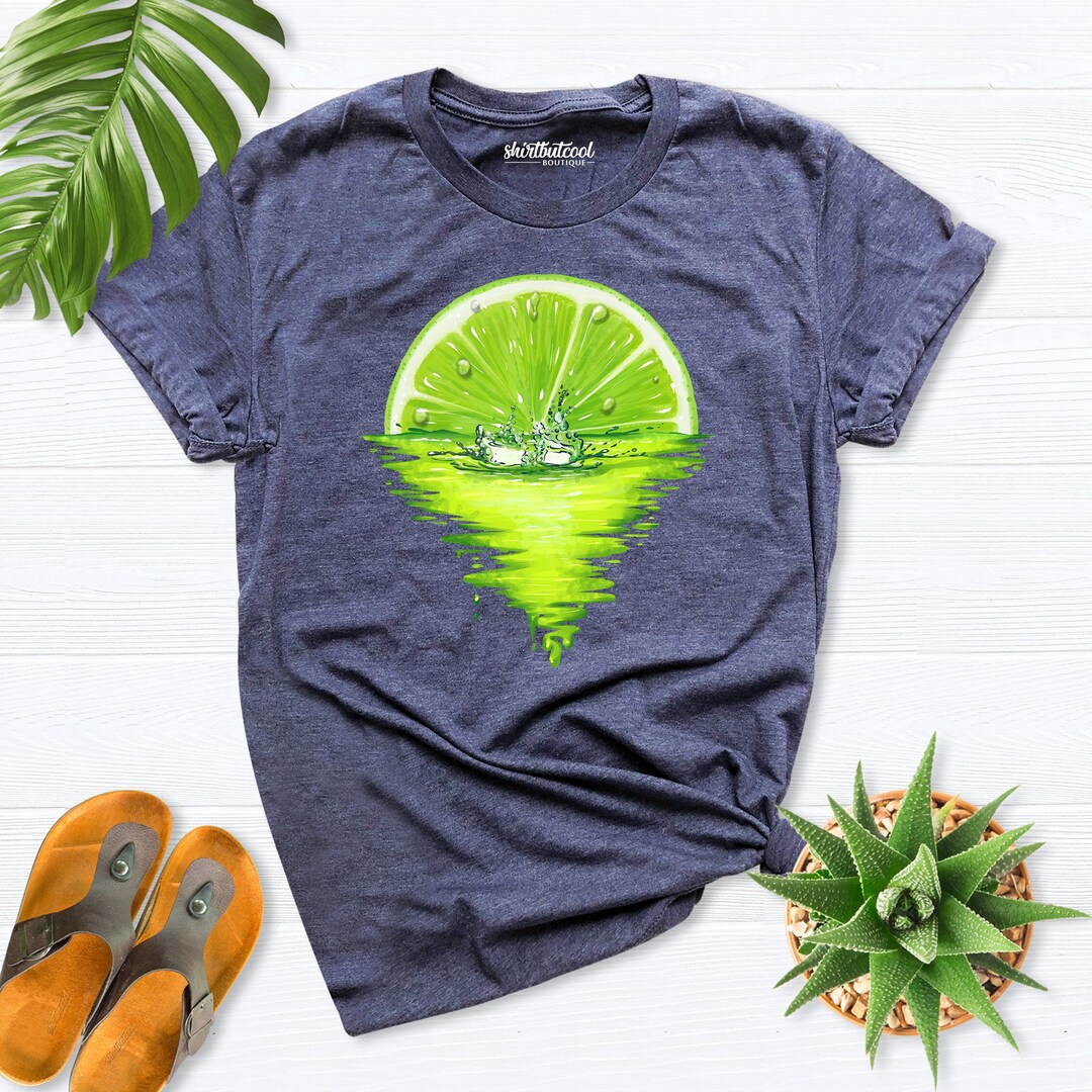 Lime Shirt, Lime Sunset Summer Shirt, Aesthetic Fruit Shirt ...