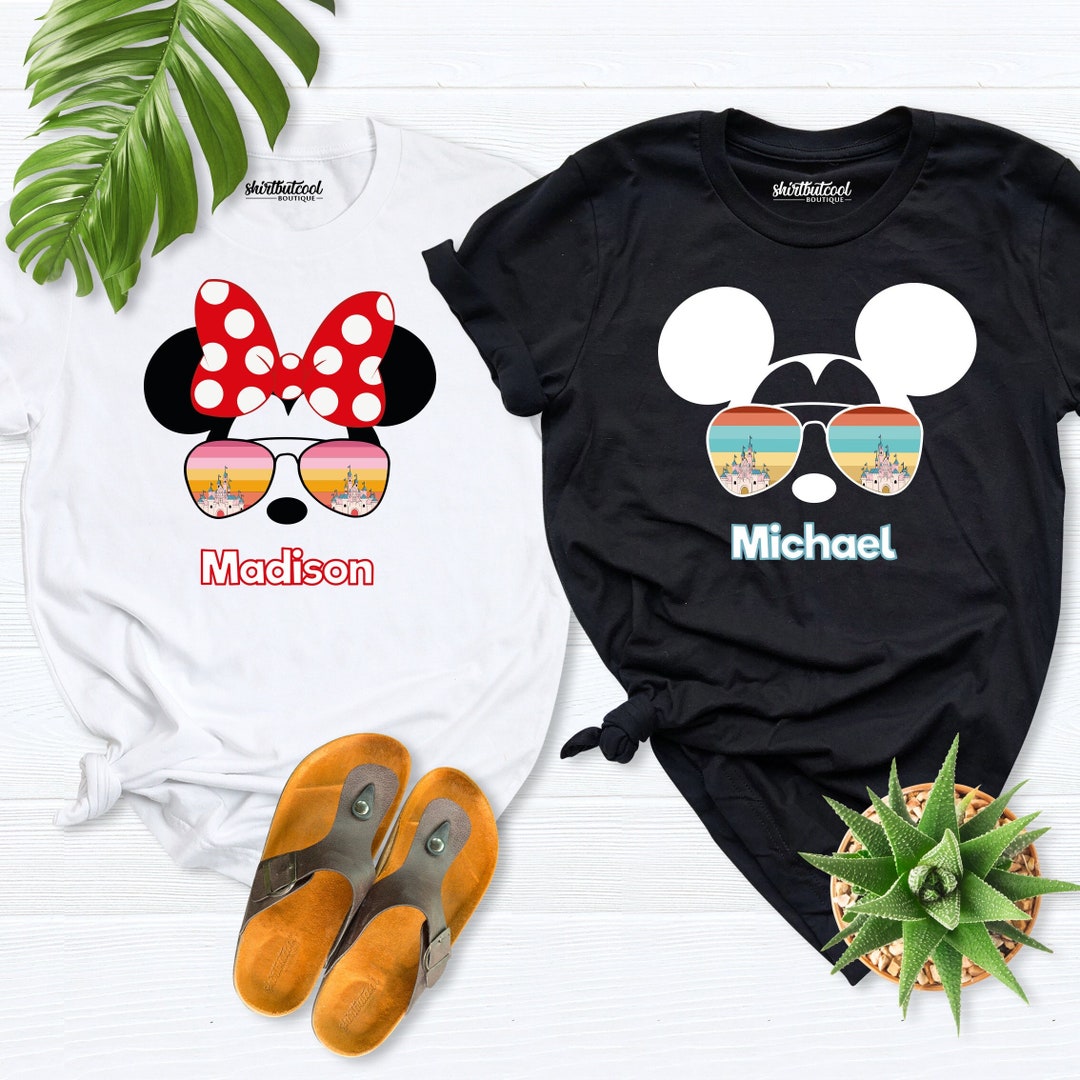 Personalized Disney Family Shirt, Disney Sunglasses Minnie and Mickey ...