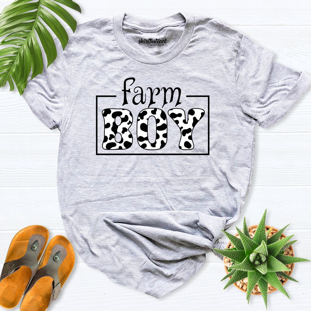 Farm Boy Shirts, Cow Print Farm Shirts, Farming Shirt Boy, Custom Farm ...
